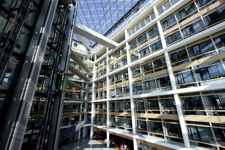 Interior Lobby Atrium Headquarters Pharmaceutical Company Editorial ...