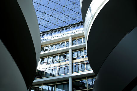 Interior Lobby Atrium Headquarters Pharmaceutical Company Editorial ...