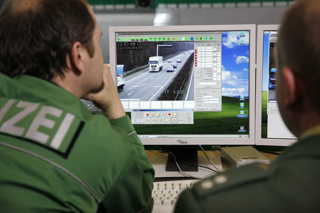 Policemen Analysing Police Video Footage Controlling Editorial Stock ...
