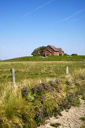 Hallig Church On Kirchwarft Dwelling Mound Editorial Stock Photo ...