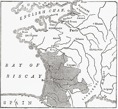 Map Showing English Dominions France Time Editorial Stock Photo - Stock ...