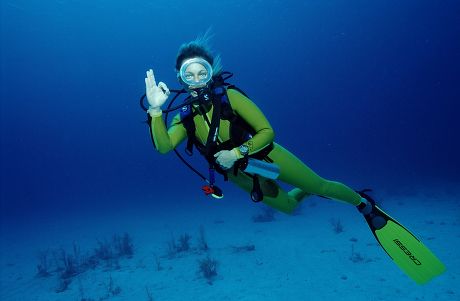 Model Released Scuba Diver Showing Oksignal Editorial Stock Photo ...