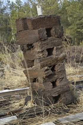 Stacks Peat Sods Left Dry Peat Editorial Stock Photo - Stock Image ...