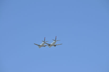 Two Boeings Formation Flight Over Cape Editorial Stock Photo - Stock ...