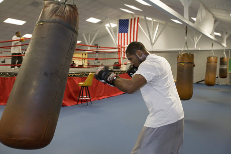 Boxer Donta Woods Works Out Punching Editorial Stock Photo - Stock ...