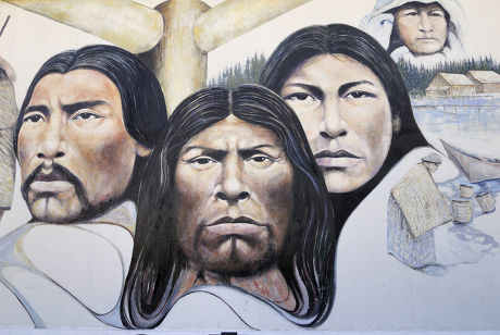 Native American Faces Detail Large Mural Editorial Stock Photo - Stock ...