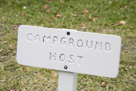 Campground Host Sign On Camping Ground Editorial Stock Photo - Stock ...