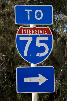 Traffic Sign Route Indicator Pointing Interstate Editorial Stock Photo ...