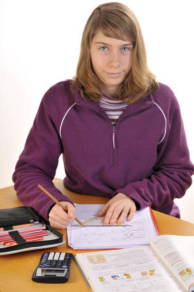 Model Released Teenager Doing Her Maths Editorial Stock Photo - Stock ...