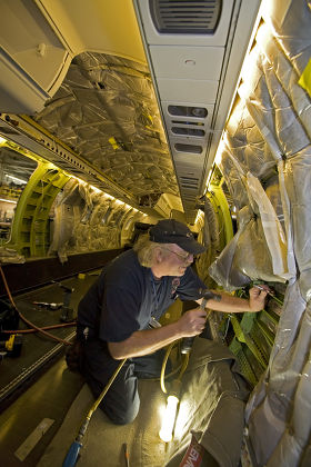 Worker Does Heavy Maintenance On Embraer Editorial Stock Photo - Stock ...
