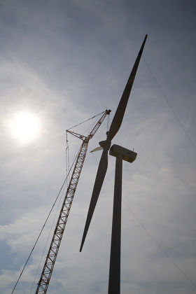 Blades Wind Turbine Being Lifted Onto Editorial Stock Photo - Stock ...