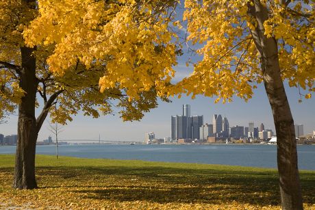 Downtown Detroit Detroit River Belle Isle Editorial Stock Photo - Stock ...