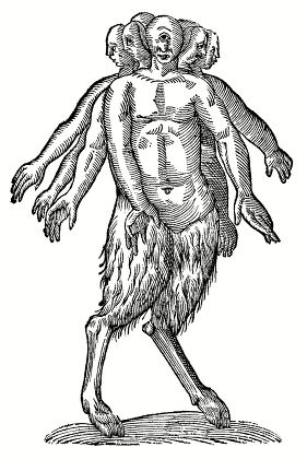 Woodcut Monstrum Septiceps Sevenheaded Monster Many Editorial Stock ...