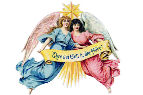 Nostalgic German Illustration Two Female Angels Editorial Stock Photo ...