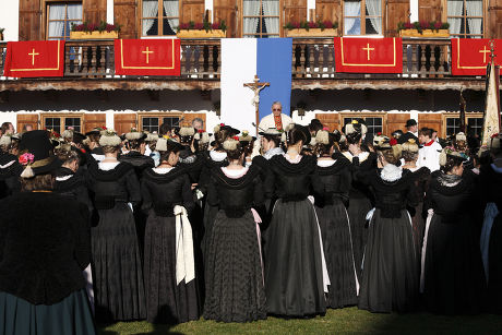 Women Wearing Traditional Costumes During Mass Editorial Stock Photo ...