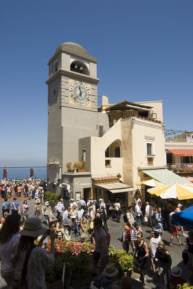 Historic City Centre Piazzetta Isle Capri Editorial Stock Photo - Stock ...