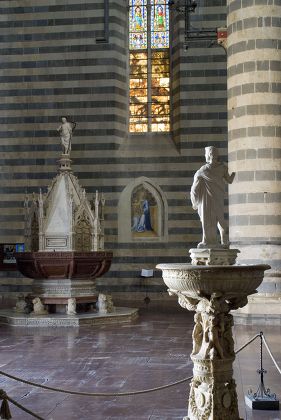 Holy Water Basin Baptismal Font Orvieto Editorial Stock Photo - Stock ...