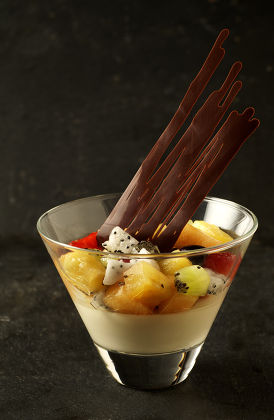 Buttermilk Mousse Exotic Fruit Haute Cuisine Editorial Stock Photo ...