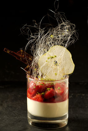 Yoghurt Mousse Fruit Haute Cuisine La Editorial Stock Photo - Stock ...