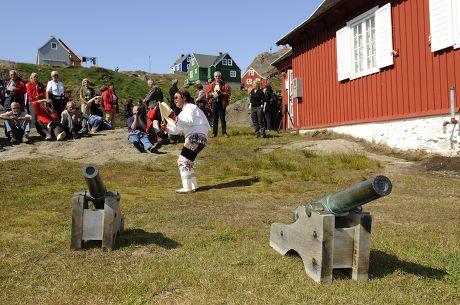 Inuit Wearing Traditional Costume Folklore Front Editorial Stock Photo ...