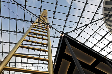 Golden Ladder Soaring Into Sky Through Editorial Stock Photo - Stock ...