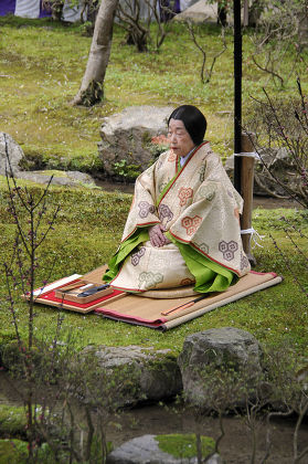 Japanese Woman Kimono Heian Period Sitting Editorial Stock Photo ...