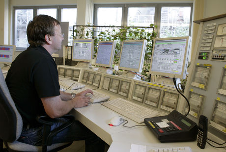 Employee Central Control Station Schwarzenfeld Cement Editorial Stock ...