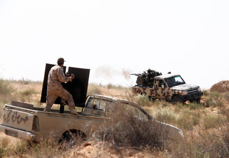 Some Fighters Libya Dawn Shoot Truckmounted Editorial Stock Photo ...