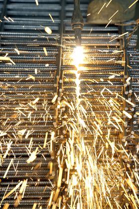 Cutting Steel Reinforcing Mesh Cutting Torch Editorial Stock Photo ...