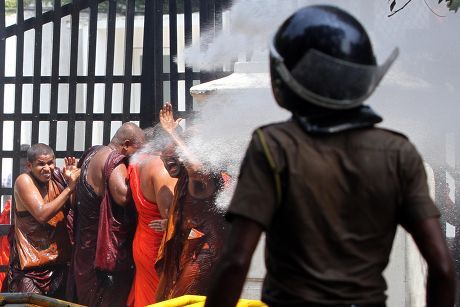 Group Student Monks Run Cover Police Editorial Stock Photo - Stock ...