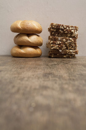Stacks Bread Rolls Sliced Bread Editorial Stock Photo - Stock Image ...