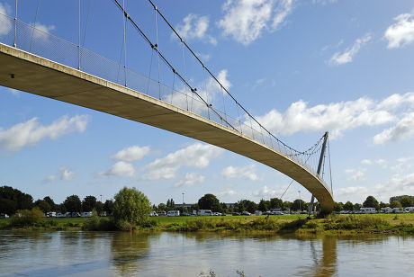 Concrete Bridge Across Weser River Minden Editorial Stock Photo - Stock ...