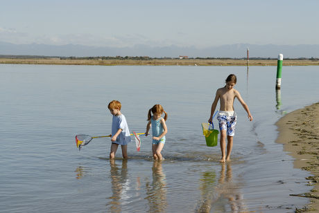 Model Released Children Walking On Beach Editorial Stock Photo - Stock ...