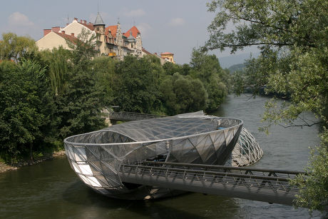 Murinsel On River Mur Designed By Editorial Stock Photo - Stock Image ...