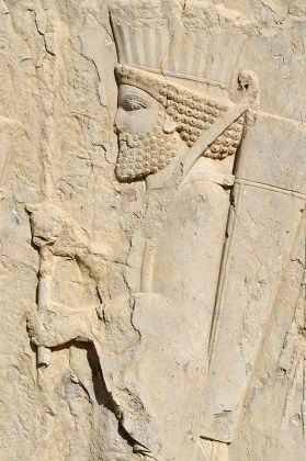Basrelief Persian Soldier Achaemenid Archeological Site Editorial Stock ...