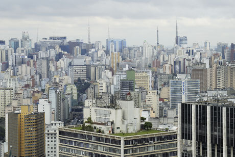 Lawn On Roof Highrise Building Middle Editorial Stock Photo - Stock ...