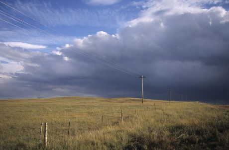 Overhead Wires Fence Prairie Nebraska Usa Editorial Stock Photo - Stock ...
