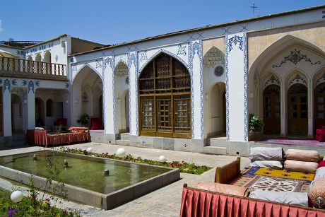 Isfahan Traditional Hotel Interior Courtyard Pool Editorial Stock Photo ...