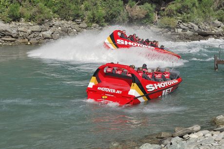 Jet Boats Speed Boats On Shotover Editorial Stock Photo - Stock Image ...