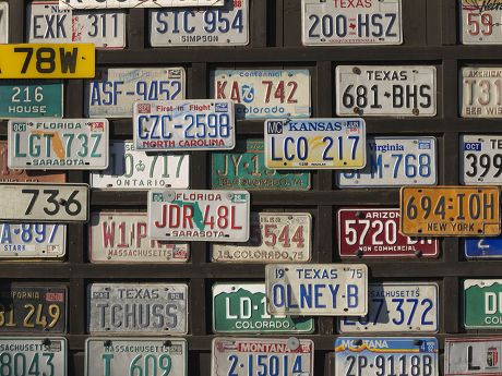 Collection International License Plates Editorial Stock Photo - Stock ...
