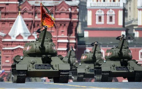 T34 Tanks Move Across Red Square Editorial Stock Photo - Stock Image ...