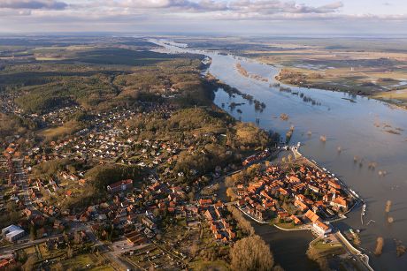 Aerial View Hitzacker On Elbe River Editorial Stock Photo - Stock Image ...
