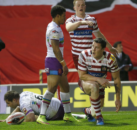 Wigan Dominic Crosby Goes Over Line Editorial Stock Photo - Stock Image ...