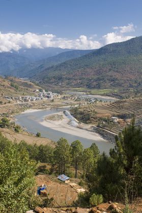 Mo Chhu Pho Chhu River Flowing Editorial Stock Photo - Stock Image ...