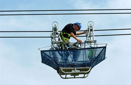 Worker Replacing Working On National Grid Editorial Stock Photo - Stock ...