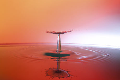 Two Water Drops Colliding Forming Columnar Editorial Stock Photo ...