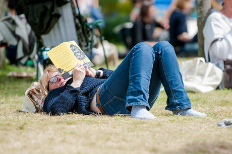Woman Lays Sun Reading Book Editorial Stock Photo - Stock Image ...