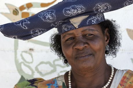 Local Herero Woman Wearing Typical Headdress Editorial Stock Photo ...