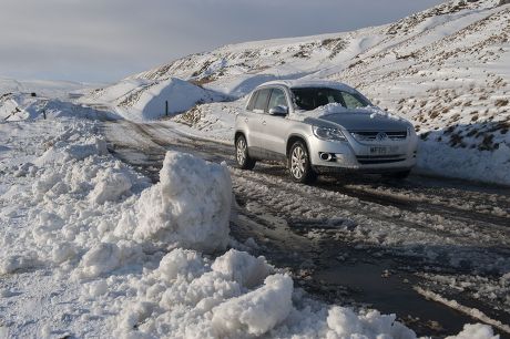 Snow Slush Covered Road Car On Editorial Stock Photo - Stock Image ...