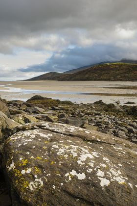 Lichen Covered Rock Beach Low Tide Editorial Stock Photo - Stock Image ...